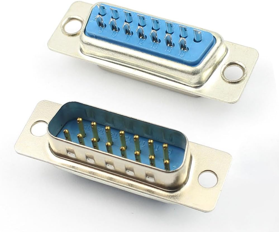 20PCS DB15 Male and Female Solder Type Connector, RS232 Serial 15 Pin D ...