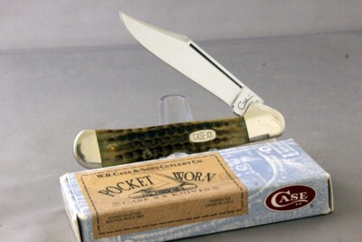 CASE 61549L Copperlock Knife, Green Bone Handles, 2 Dots, 1998, Box ...