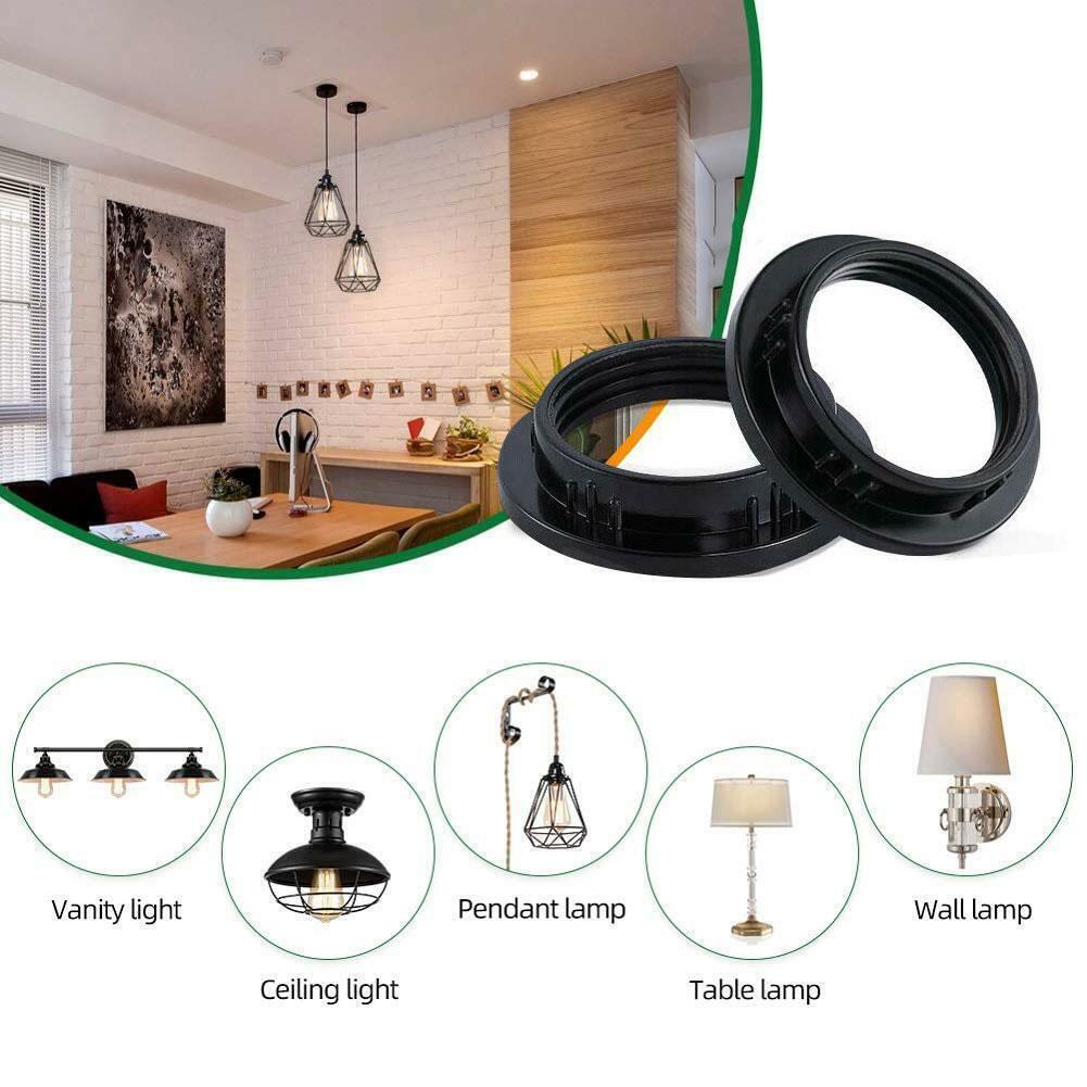 2 x Black or White Light Shade Collar Adaptor Bulb Lamp HOT NEW SALE ...