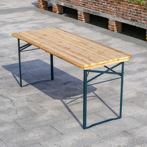 167 x 69x 76cm Outdoor Folding Wooden Beer Table Portable Garden Dining ...