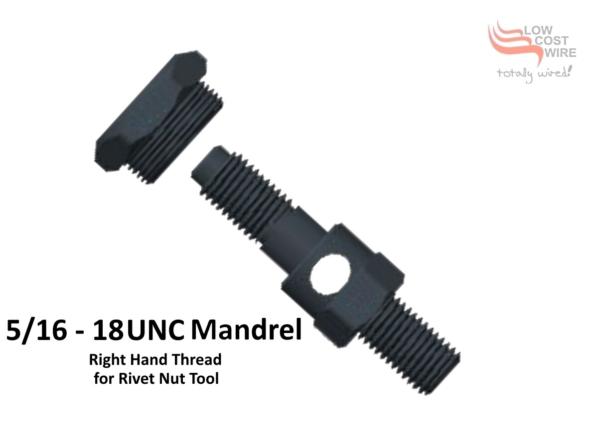 UNC Rivnut Mandrel Rivet Nut Nutsert 10-24, 1/4"-20, 5/16"-18, 3/8"-16 ...