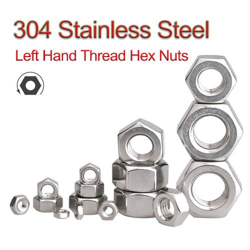 Left Hand Thread Hexagon Full Nuts - A2 304 Stainless Steel M4 - M20 ...
