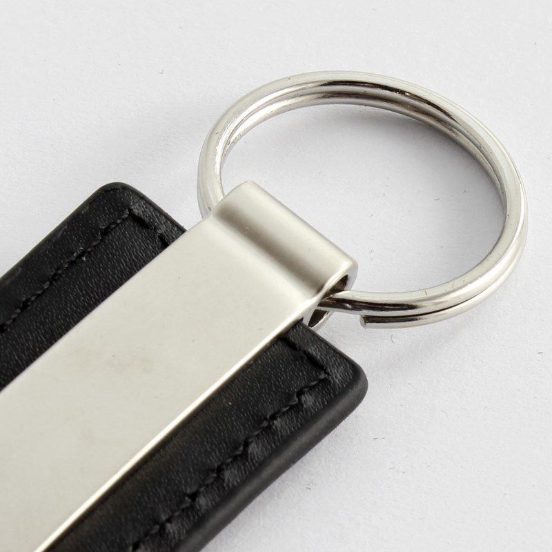 Jeep Logo Rectangle Black Leather Chrome Key Fob Keyring Keychain ...