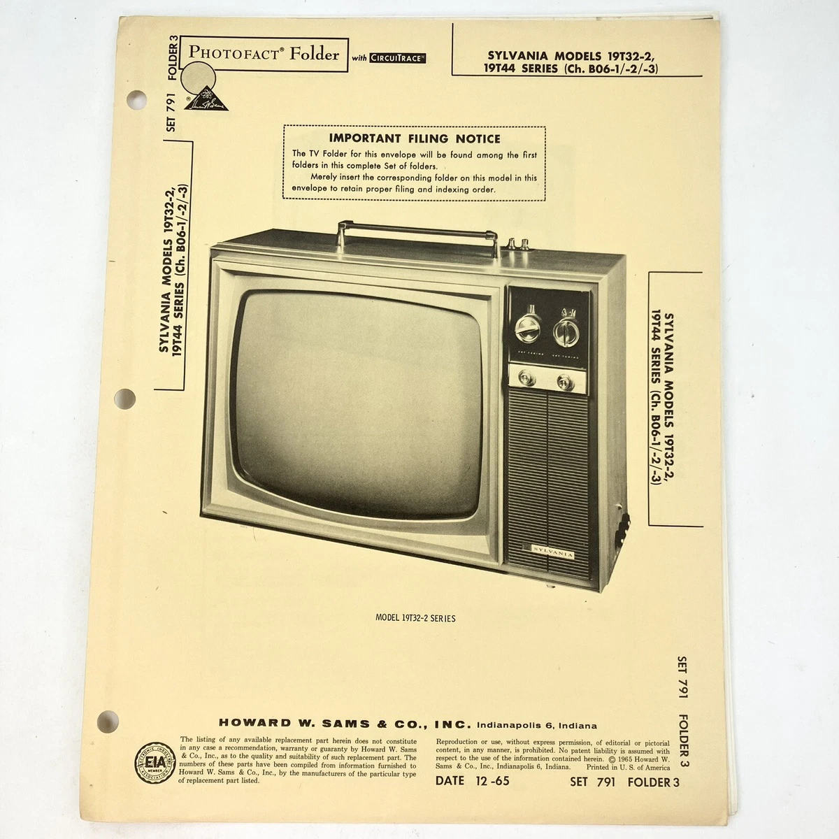 Sylvania Television Parts