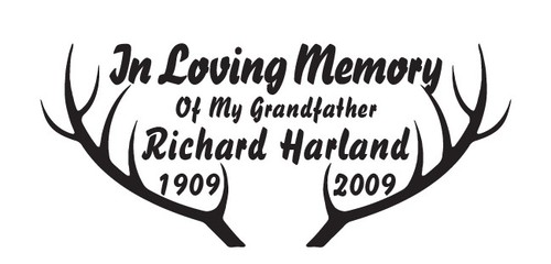 In Loving Memory - Hunter Buck Deer Antlers Sticker Decal Memorial ...