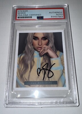 Kesha Ke$ha Signed Sticker PSA/DNA COA | eBay