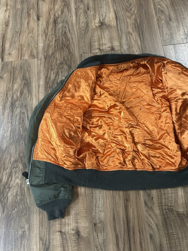 VTG Alpha Industries Military Bomber Jacket M Green L2B Flyer Vietnam ...