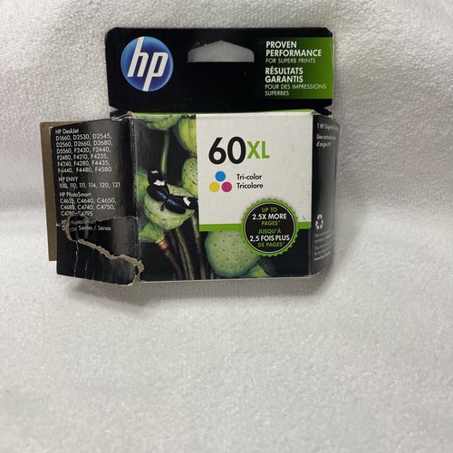HP 60XL Tri-Color High Yield Ink Cartridge (CC644WN) EXP OCT 2019 | eBay