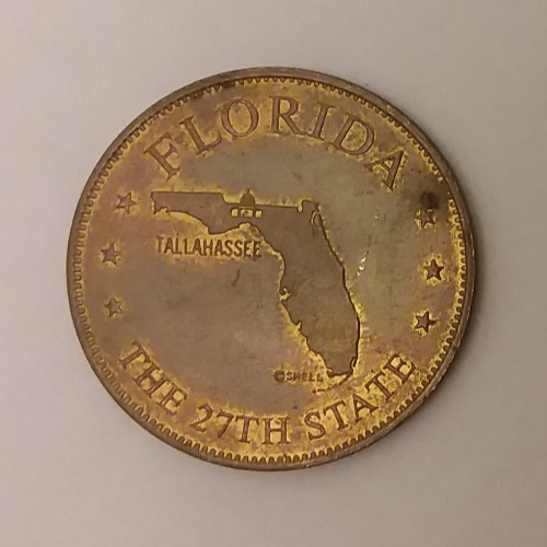 Florida 27th State Souvenir Bronze Coin Token 26mm | eBay