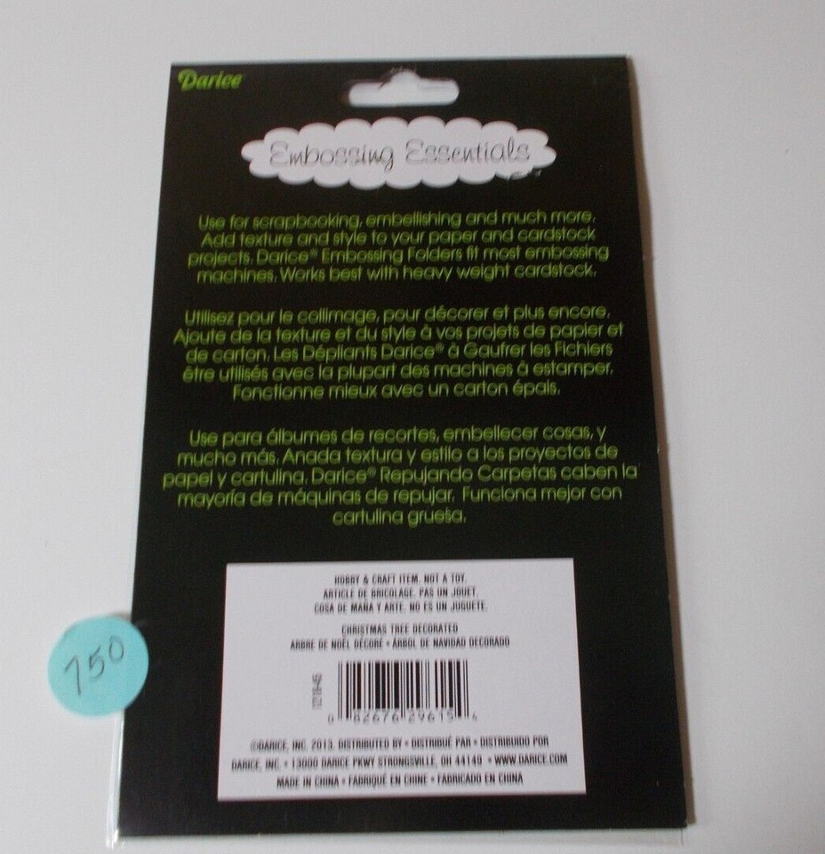 Darice Christmas Tree Decorated Embossing Folder (E750) | eBay