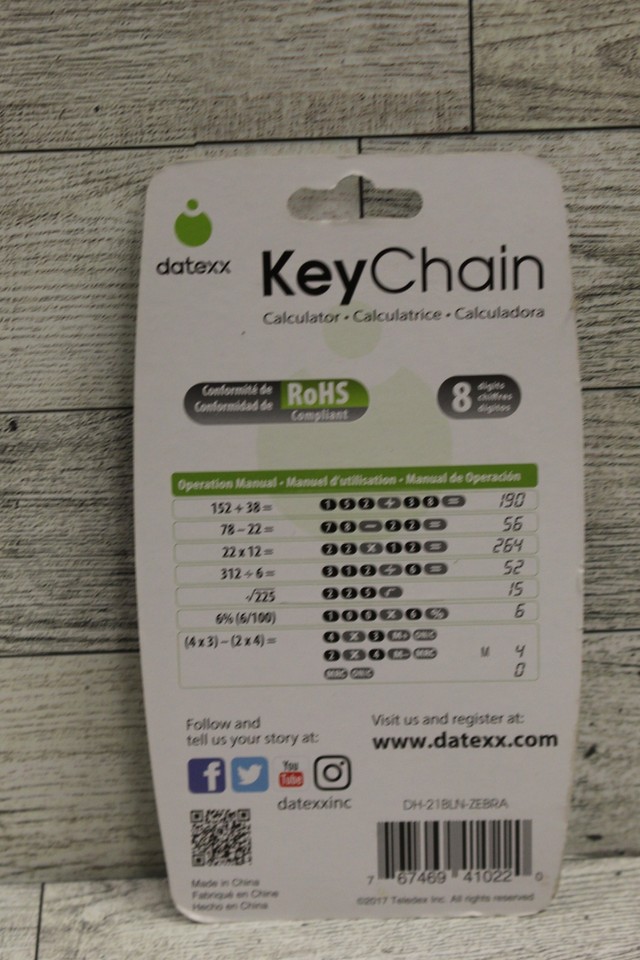 Datexx Calculator Keychain - DH 21 - Pink - New | eBay