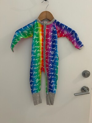 BONDS ZIP WONDERSUIT PRIDE LOVE IS LOVE RAINBOW Sz 0 Bnwt a11 | eBay ...