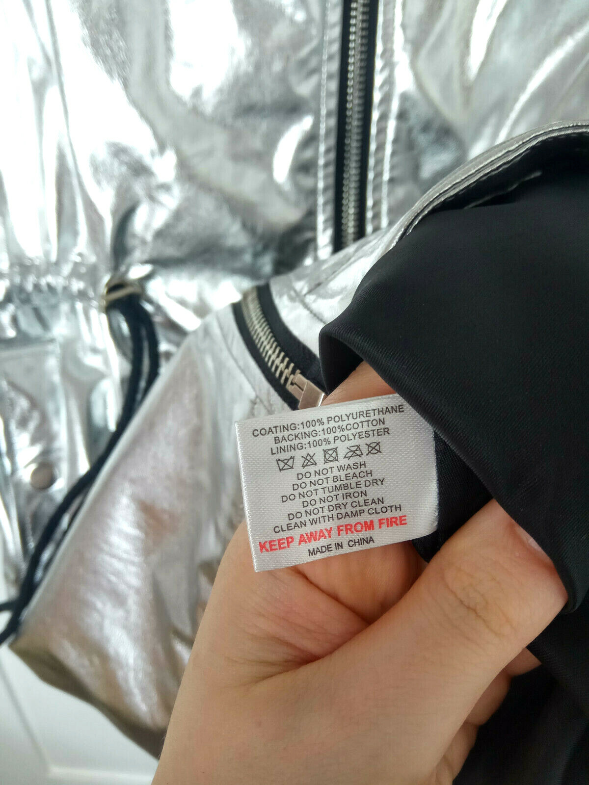 Prettylittlething Silver Metallic Rain Mac Jacket UK Size 6 Women's ...