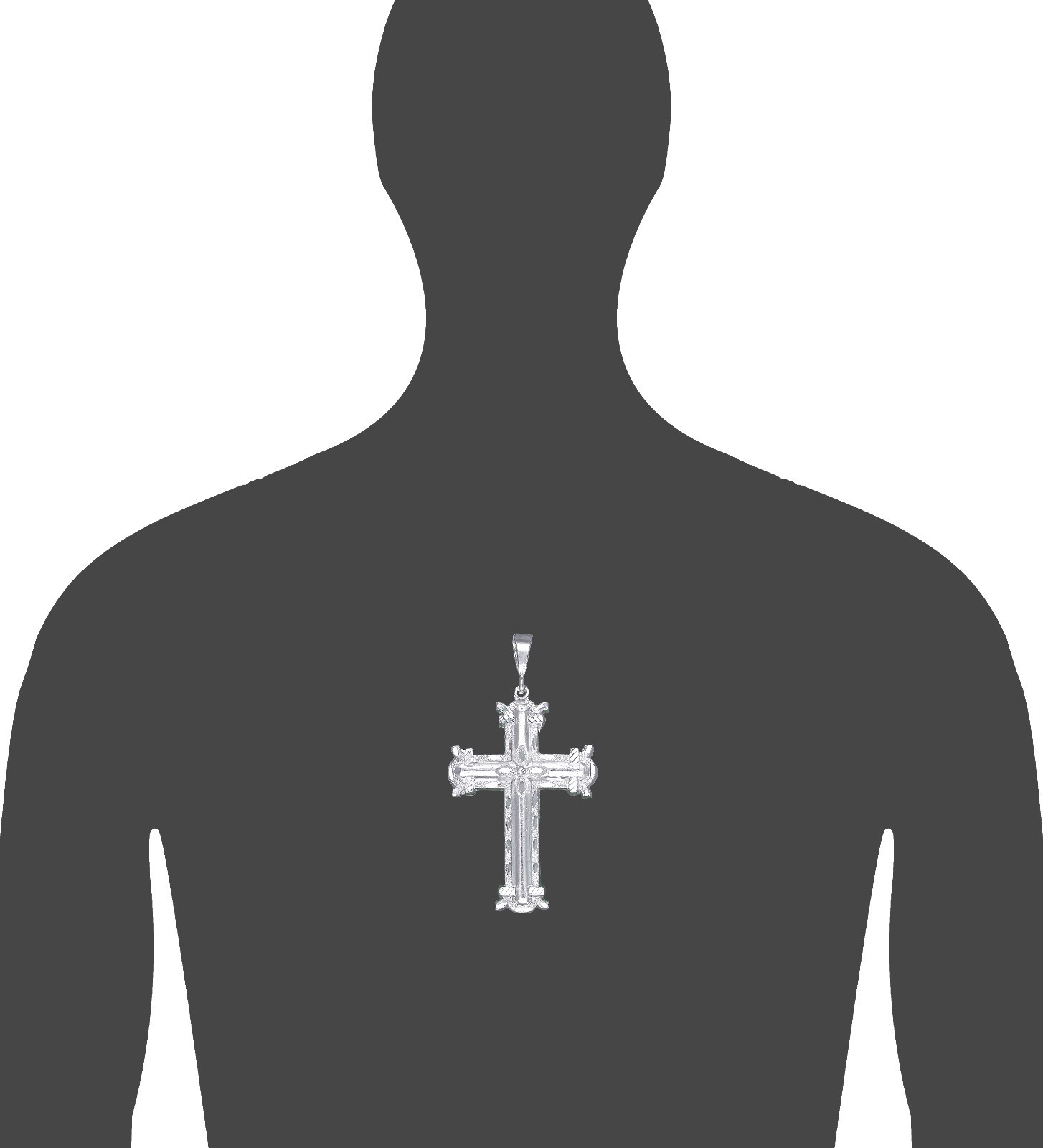 Huge Heavy Sterling Silver Cross without Jesus Pendant Necklace 4 ...