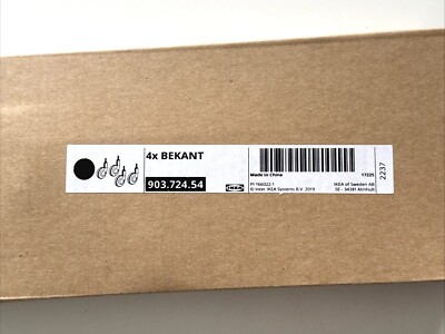 SET OF 4 - Ikea BEKANT Casters wheels, rubber-coated, black 903.724.54 ...