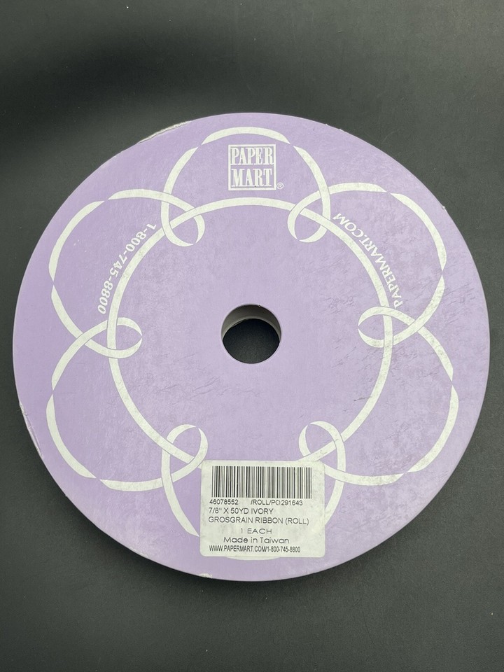 7/8" X 50YDS Ivory Grosgrain Ribbon Paper Mart Grosgrain Ribbon NEW | eBay