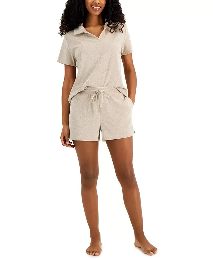 ALFANI Women's Terry Cloth 2-Pc. Shorts Set Sheepskin PICK SIZE | eBay