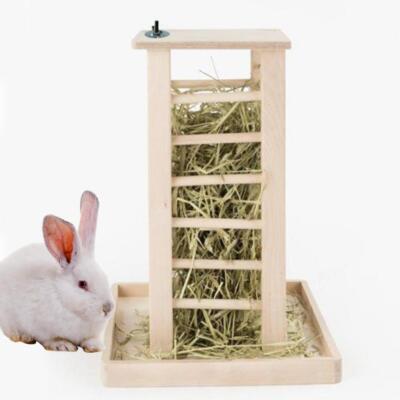 Wooden Rabbit Hay Feeder Cage Hamster Hay Bin Feeder Bunny Hay Manger ...