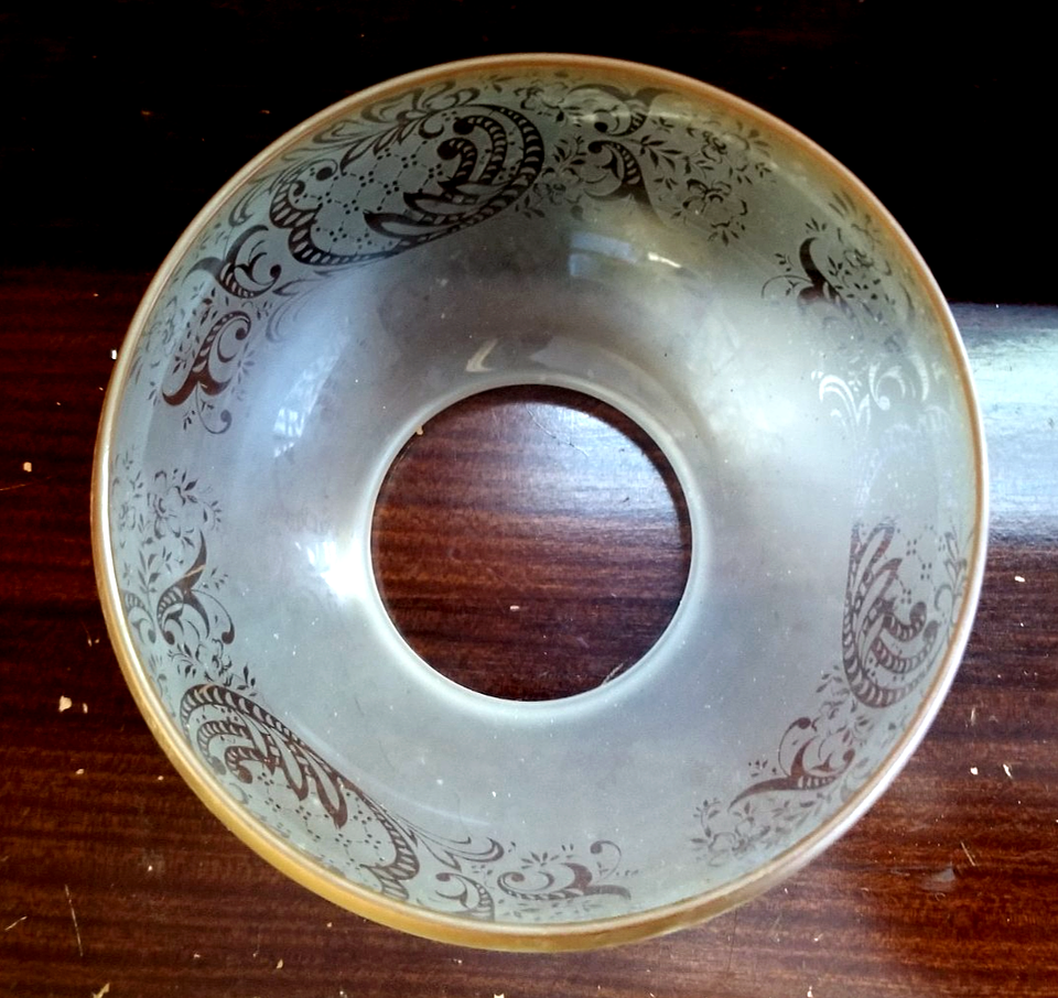 4" / 7" Fitter Frosted Satin Etched Glass Lamp Shade Clear Filigree # ...