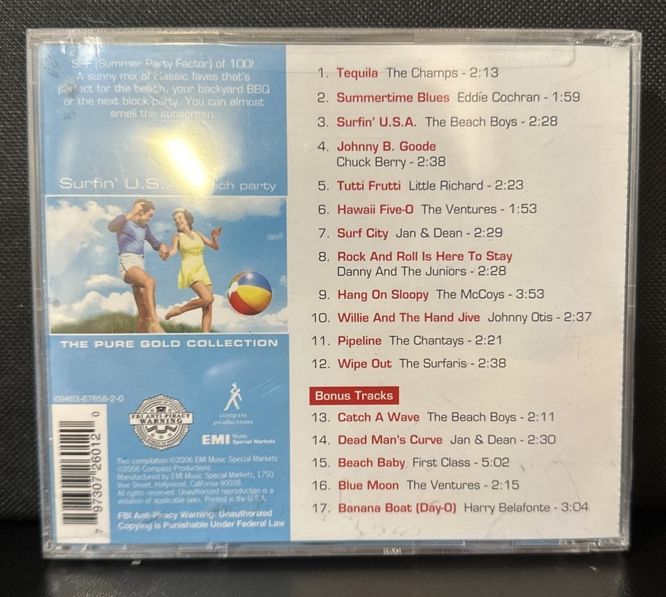 SURFIN' U.S.A. BEACH PARTY - V/A - CD - THE PURE GOLD COLLECTION SEALED ...