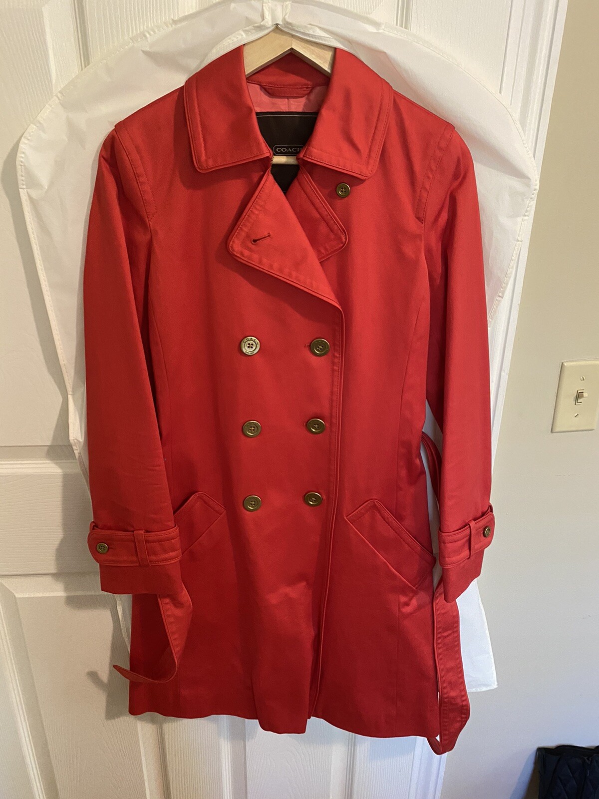 COACH All Weather Trench Coat Red/Scarlet - Gem