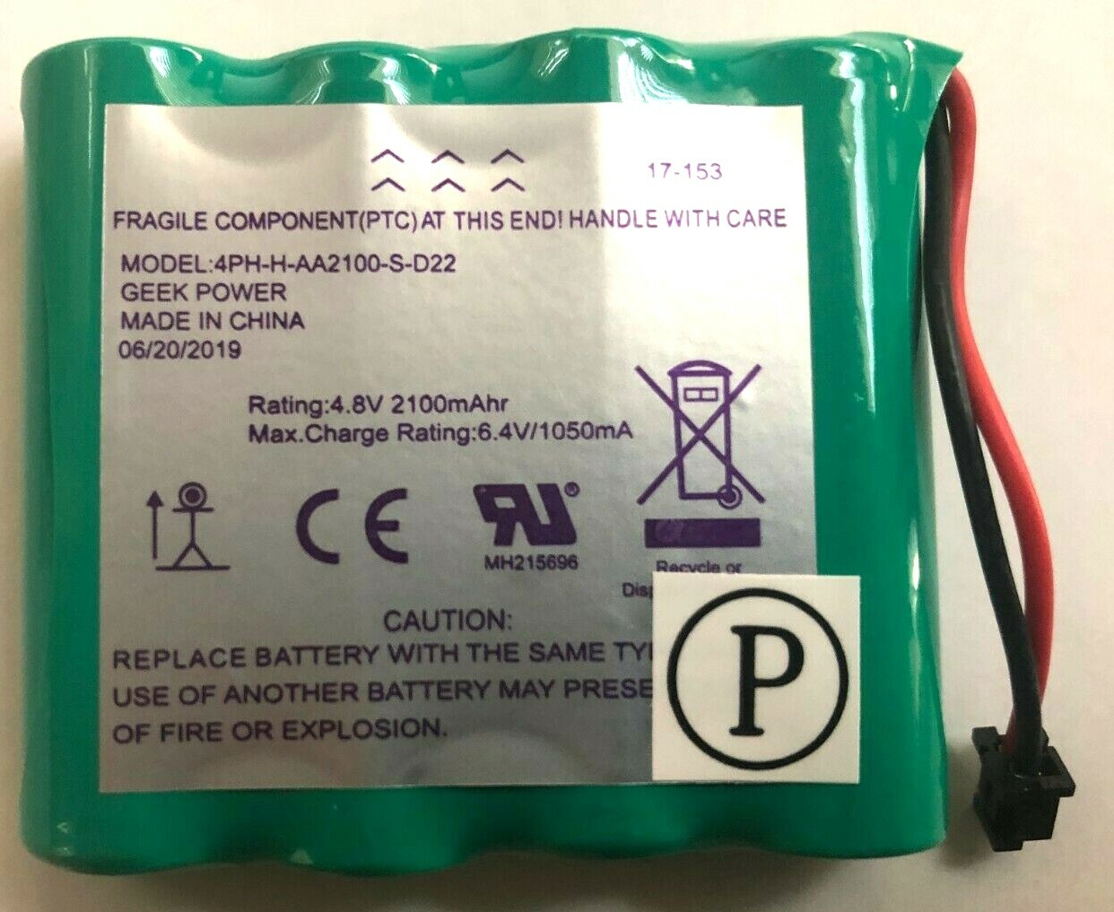 Brand New DSC BATT2148V 4PH-H-AA2100-S-D22 Back Up Battery WS4920HE ...