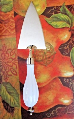 Godinger Silver-Plated Cake & Pie Server, Porcelain Handle, 10-3/4 ...