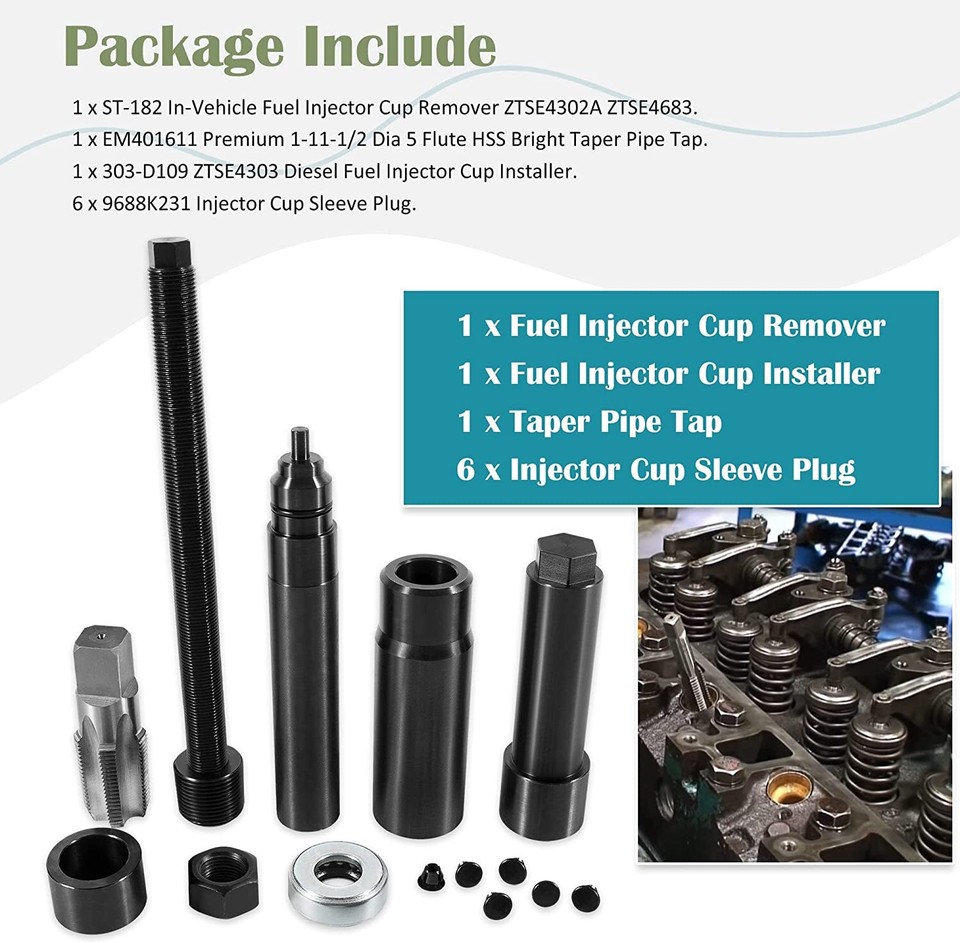 For DT466E DT530E Diesel Fuel Injector Sleeve Cup Tube Puller Remove ...