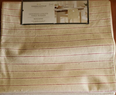 Threshold Farmhouse Extended Length Stripe Table Runner 14" x 108" New ...