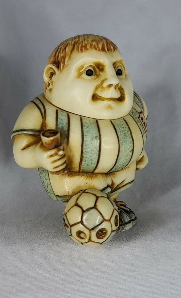 Harmony Kingdom Pot Bellys Ball Basher Soccer Mini Trinket Box Figurine ...