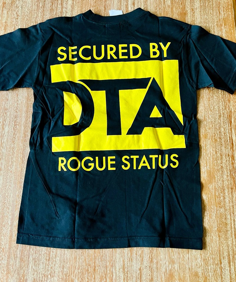 NEW Rogue Status DTA T-shirt Tee Shirt S Small Black Yellow Secured By ...