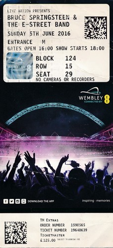 CONCERT TICKET - Bruce Springsteen & The E-Street Band @ Wembley ...