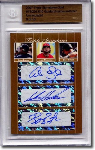 ALEX GORDON * Luke Hochevar * BILLY BUTLER * Autograph Rookie Auto BGS ...
