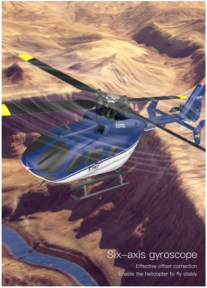 RC ERA C187 (EC135) RC RTF Helicopter 4CH 6-Axis Gyro Barometer ...