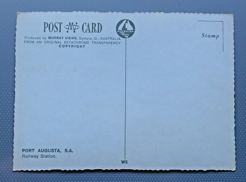 Vintage Postcard "Port Augusta Railway Station South Australia" C1960 ...