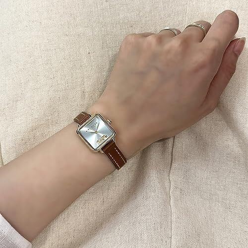 [Coach] Women's Watch CASS Square Leather Strap 14504231 Brown | eBay