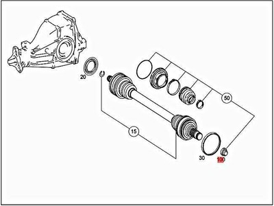 Genuine MERCEDES 190 A124 Collar Nut F Shaft M24X1.5 Intermediate ...