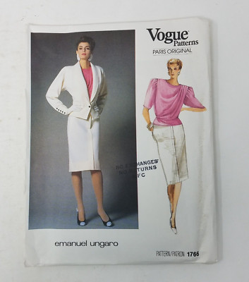 Vogue Paris Original Emanuel Ungaro Sewing Pattern 1766 Jacket Top ...