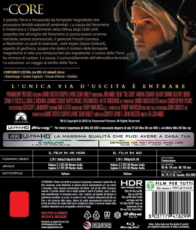 The Core - 4K (Bd 4K + Bd Hd) (4K UHD Blu-ray) Stanley Tucci Hilary ...