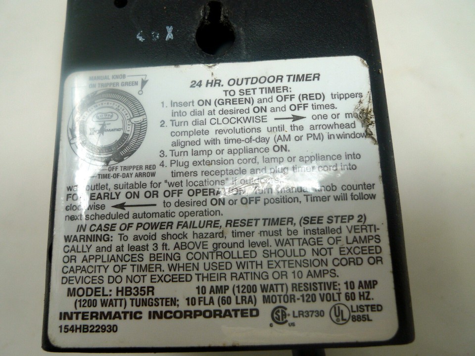 Intermatic HB35R 24 Hour Outdoor Timer Control Timing Electrical Heavy ...
