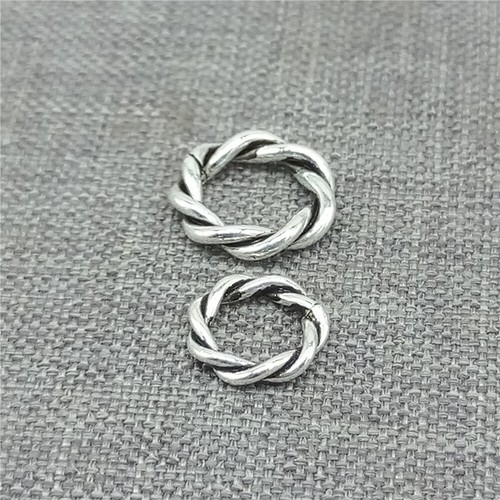 10pcs of 925 Sterling Silver Twist Coiled Closed Jump Rings Bead Spacer ...