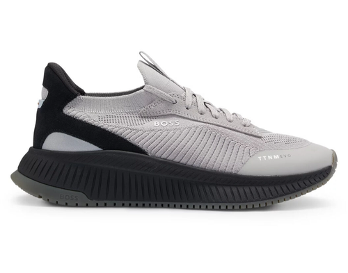 HUGO BOSS TTNM EVO_Slon_Knsd Men’s Sneakers Size 7 Shoes Grey NEW ...