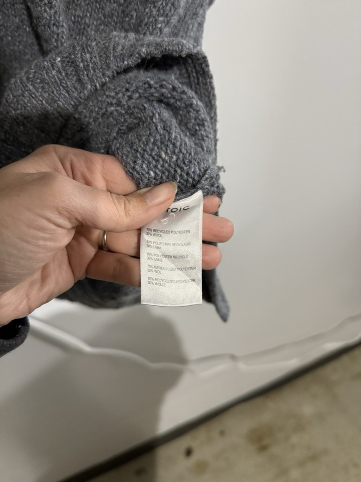 Stoic Women’s Oversize Gray Mockneck Sweater Size L Wool Blend | eBay