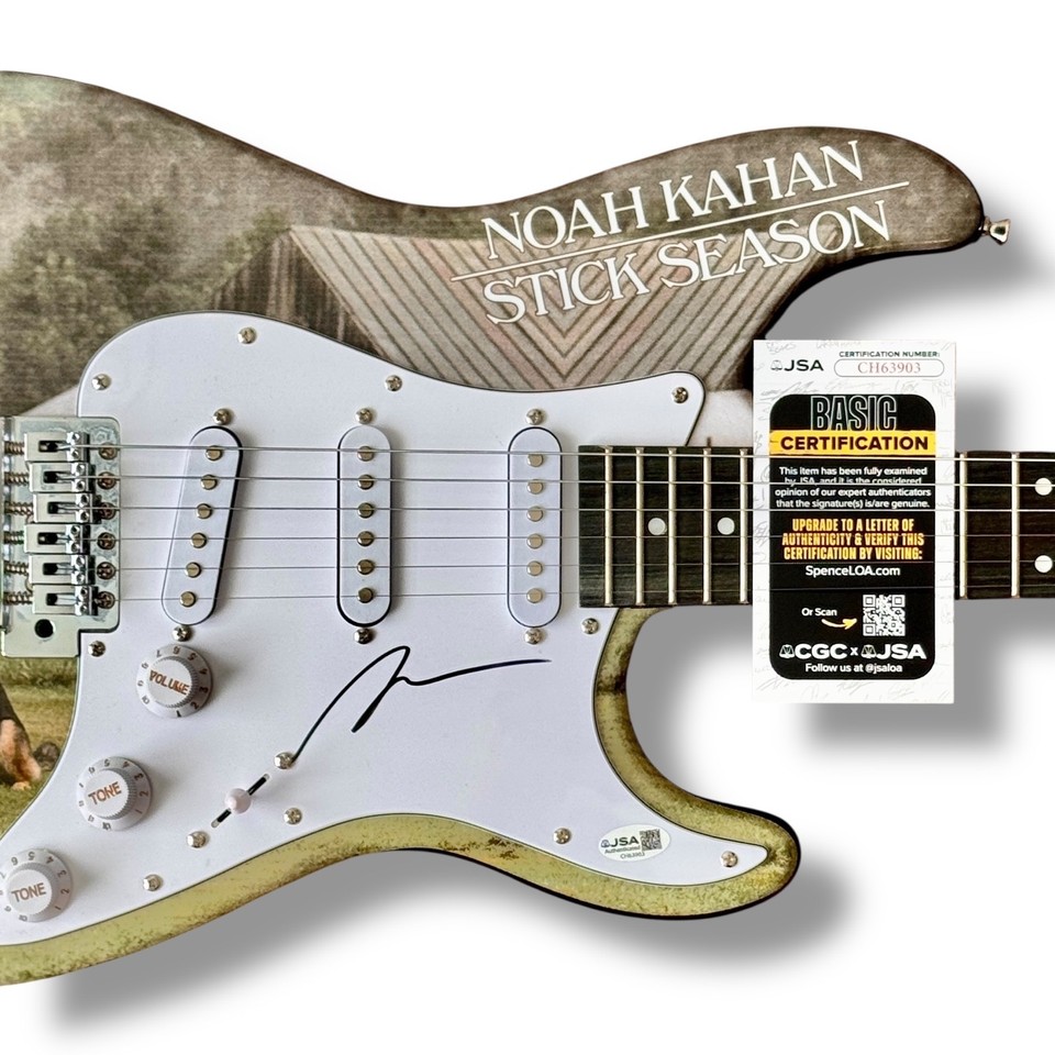 Noah Kahan Signed Guitar Custom Graphics JSA COA Stick Season Dial ...