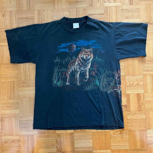 Vintage 90s Wolf Nature Wrap around shirt Size XL | eBay
