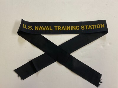 PK3334 Original US Navy Cap Tally 1930s US Naval Training Station IR42B ...
