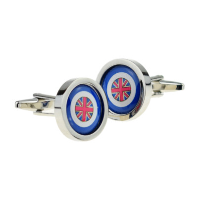 Roundel Cufflinks with Union Jack Flag Centre X2PSN176A | eBay UK