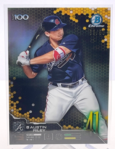 2019 Bowman Scouts Top 100 Chrome Gold Refractor /50 Austin Riley ...