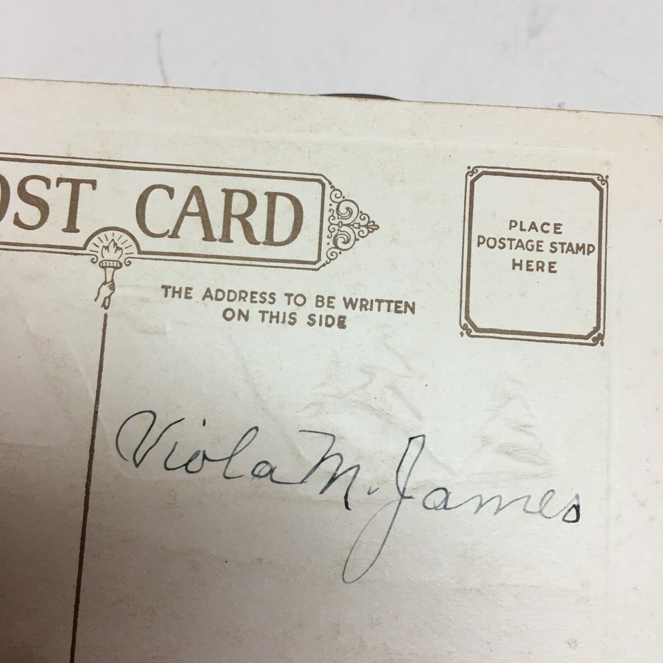 Antique A Christmas Wish Divided Embossed Postcard Made in USA 191 Snow ...