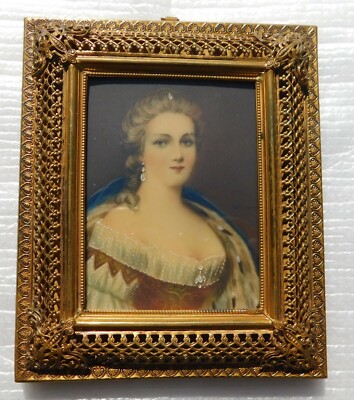 ANTIQUE MINIATURE HAND PAINTED PORTRAIT SIGNED | eBay